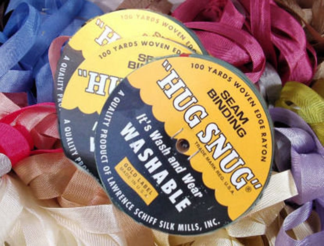 Vintage Seam Binding Ribbon Rolls 100 Yard Roll Hug Snug Schiff Blue ...