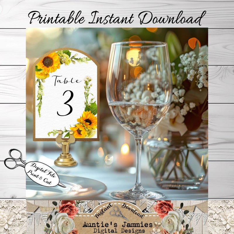 Sunflower Table Numbers - Etsy