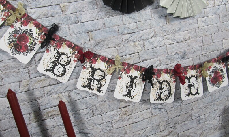 Gothic Roses Bridal Shower Decorations Banner Garland - Etsy