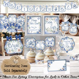 Bride to Be Chair Sign, Bridal Shower Sign, Printable, Blue Ivory ...