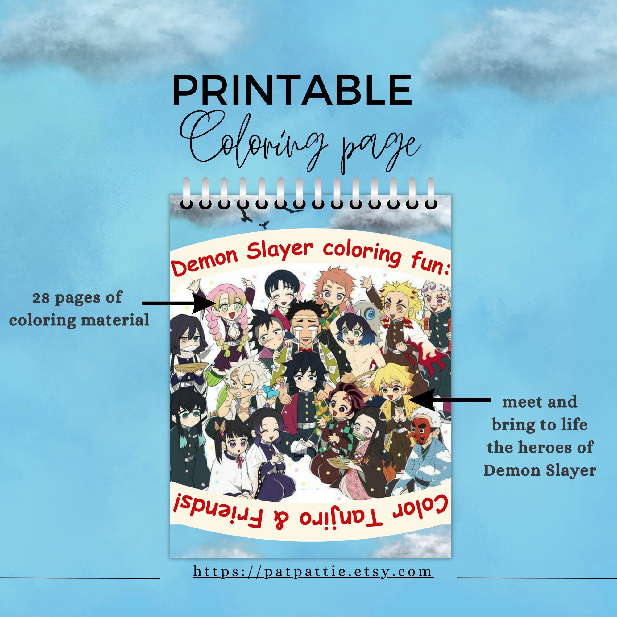 Demon Slayer Coloring Page, Printable Busy Book, Printable, Anime, Kids ...