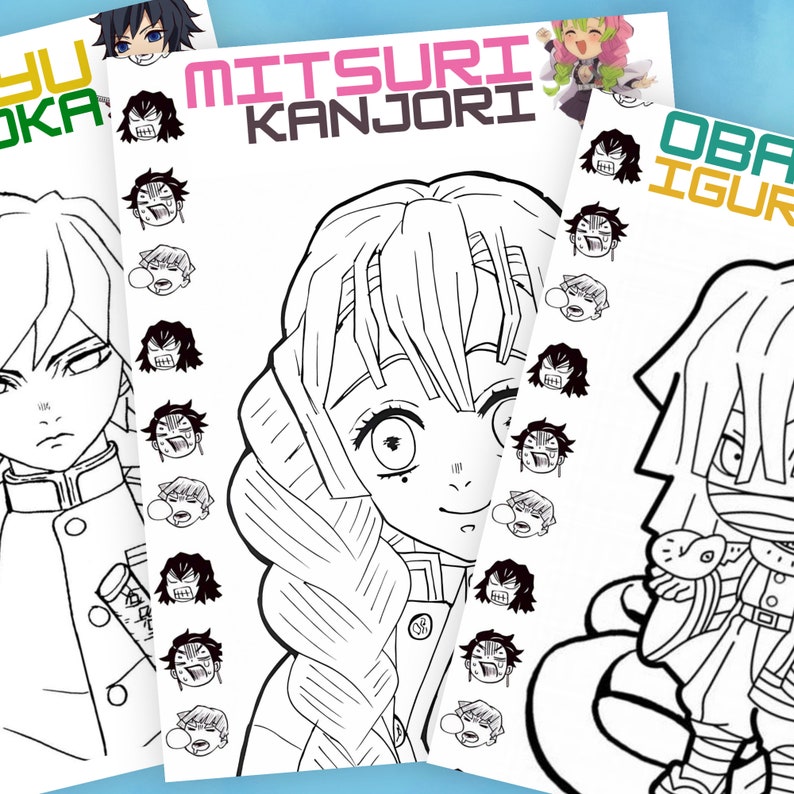Demon Slayer Coloring Book, Tanjiro and Friends (printable) - Etsy