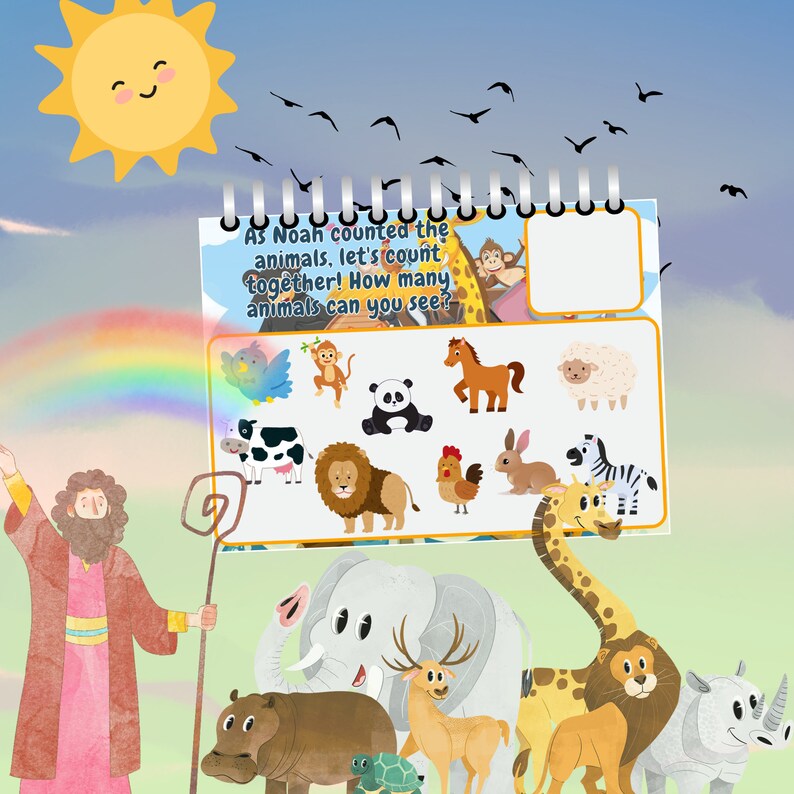 Bible Themed Busy Book, Noah's Ark Busy Book, Activity for Children ...