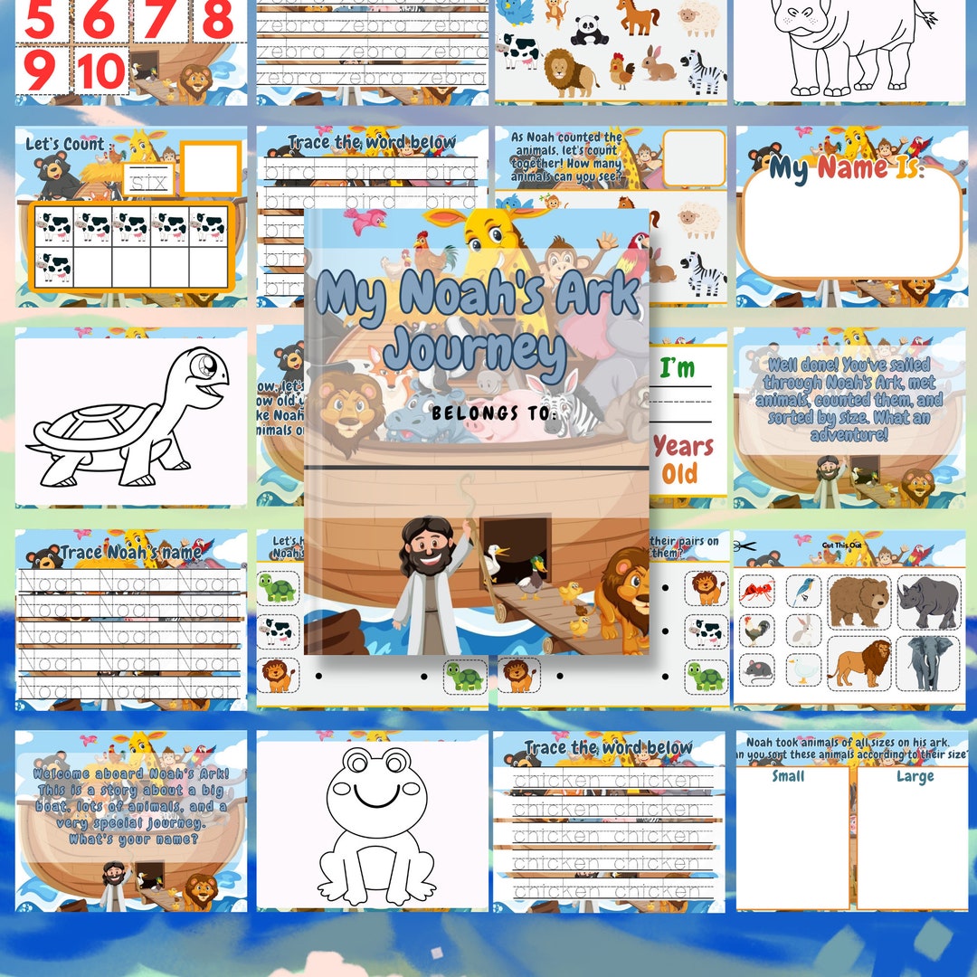 Bible Themed Busy Book, Noah's Ark Busy Book, Activity for Children ...