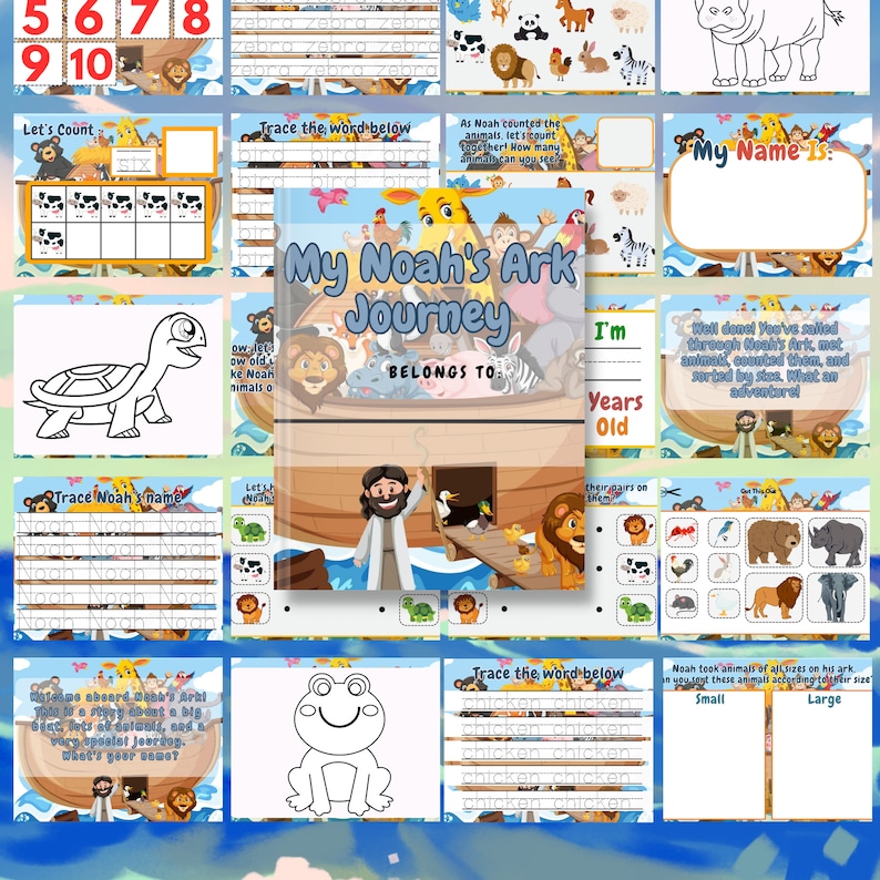 Bible Themed Busy Book, Noah's Ark Busy Book, Activity for Children ...