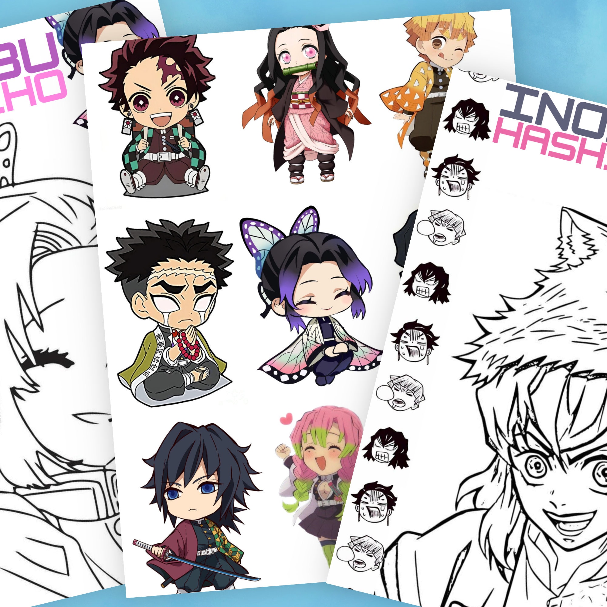 Demon Slayer Coloring Book, Tanjiro and Friends (printable) - Etsy