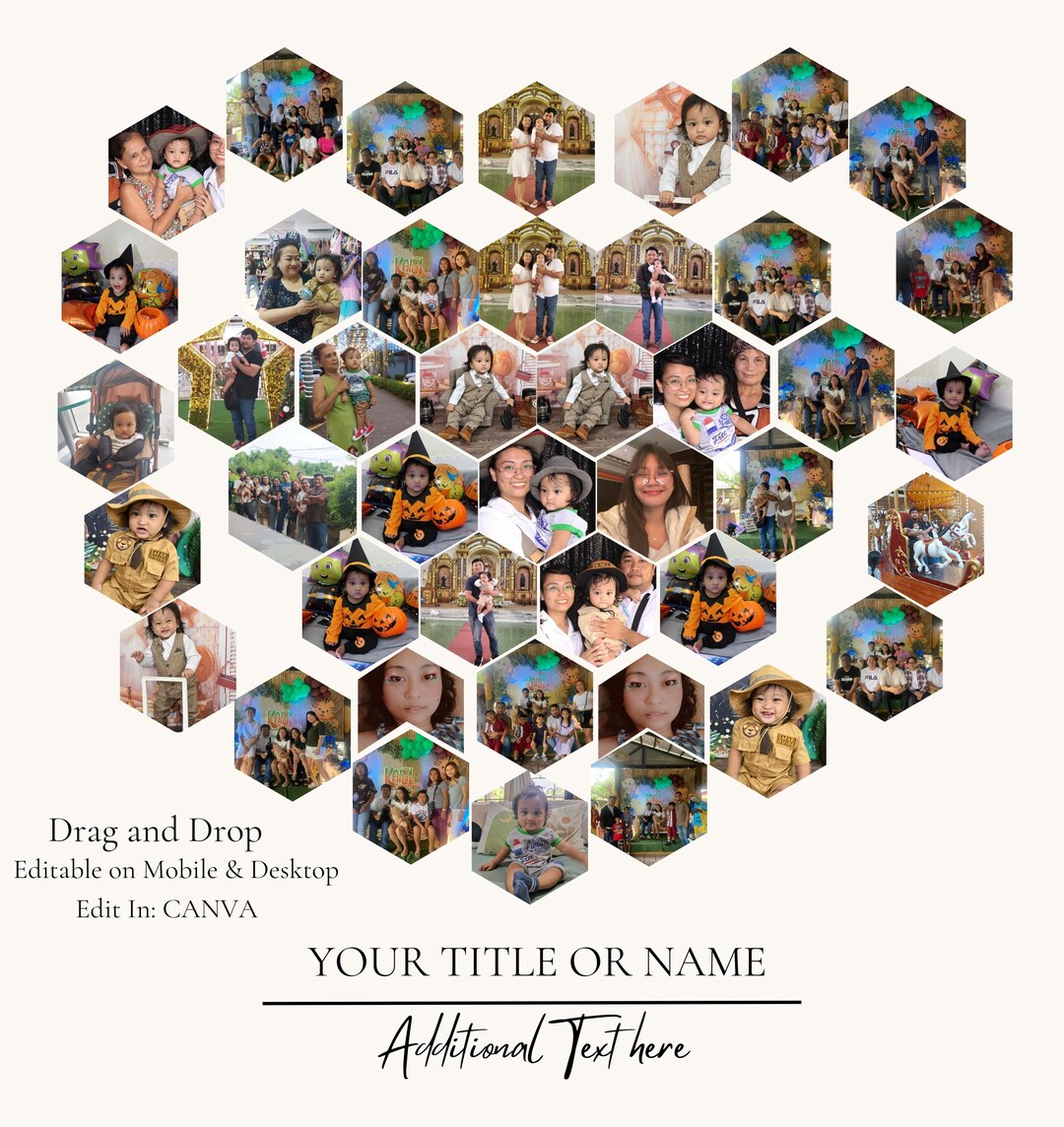 Photo Collage Templates Drag & Drop Canva Compatible Instant Download ...