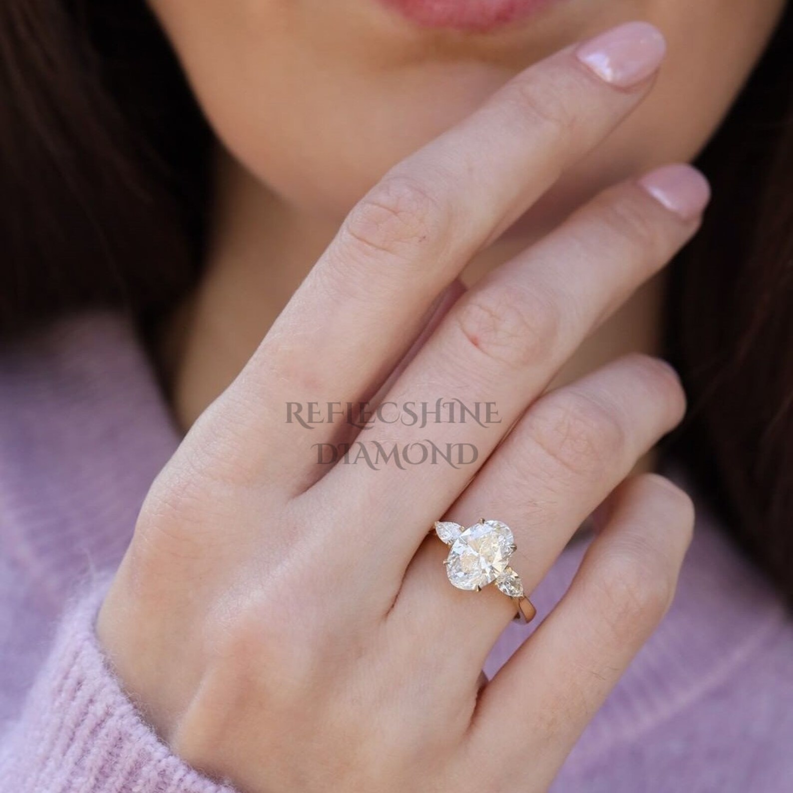 5 Carat IGI Certified E/VS1 Oval Cut Lab Grown Diamond Engagement Ring ...