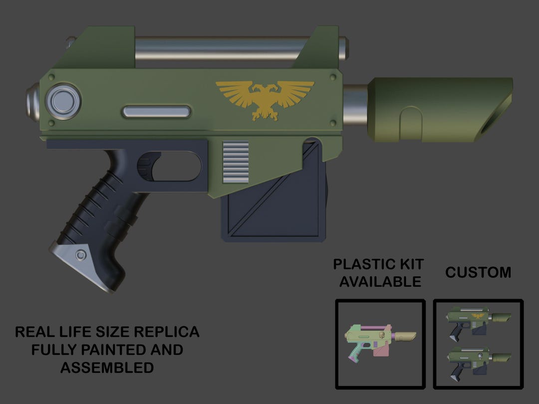 Warhammer 40K Lasgun Imperium Pistol, Prop Replica Cosplay, Life Size ...