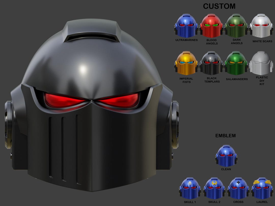 Warhammer 40K Space Marine Bulwark Helmet Wearable Replica, Custom ...