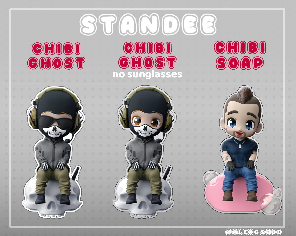 CALL OF DUTY Chibi Acrylic Standee, Soap Mactavish, Simon Ghost Riley ...