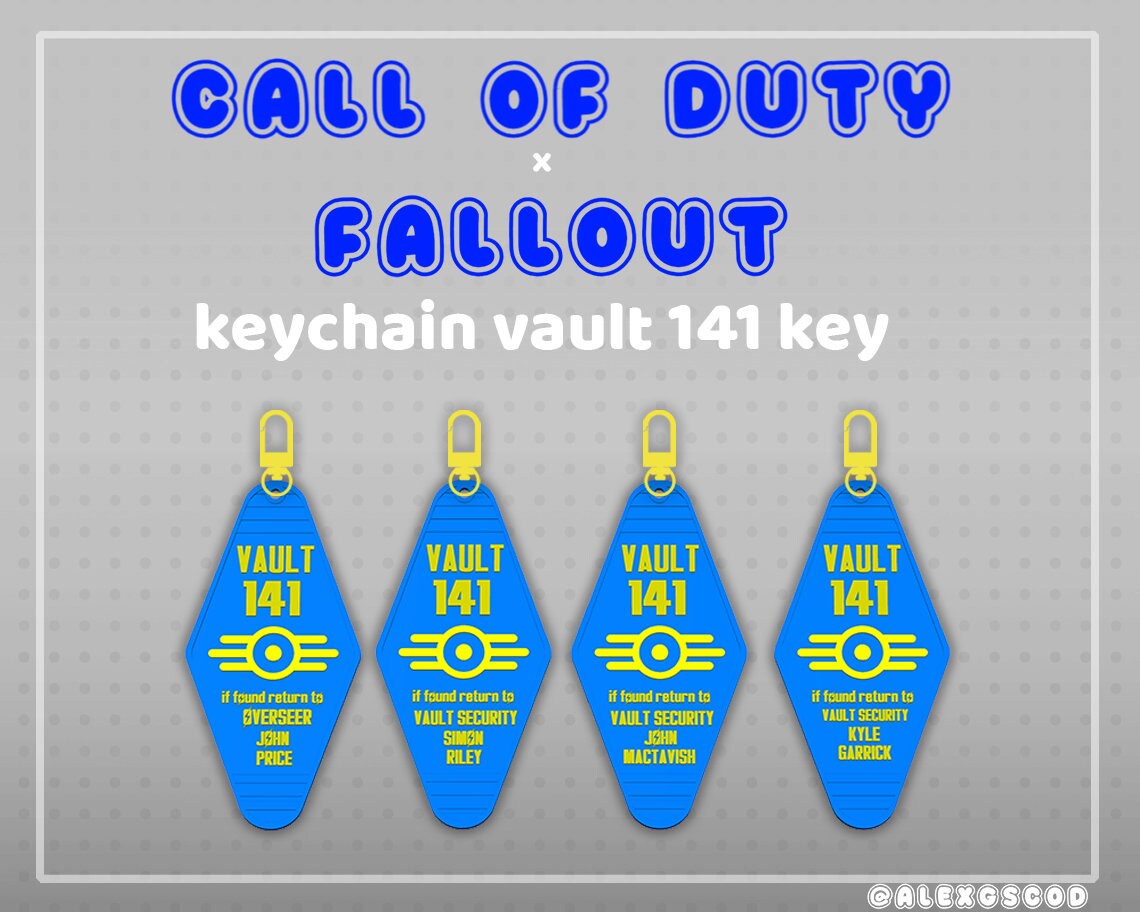 Call of Duty X Fallout Vault Key Keychain 3D Printed With Task Force ...