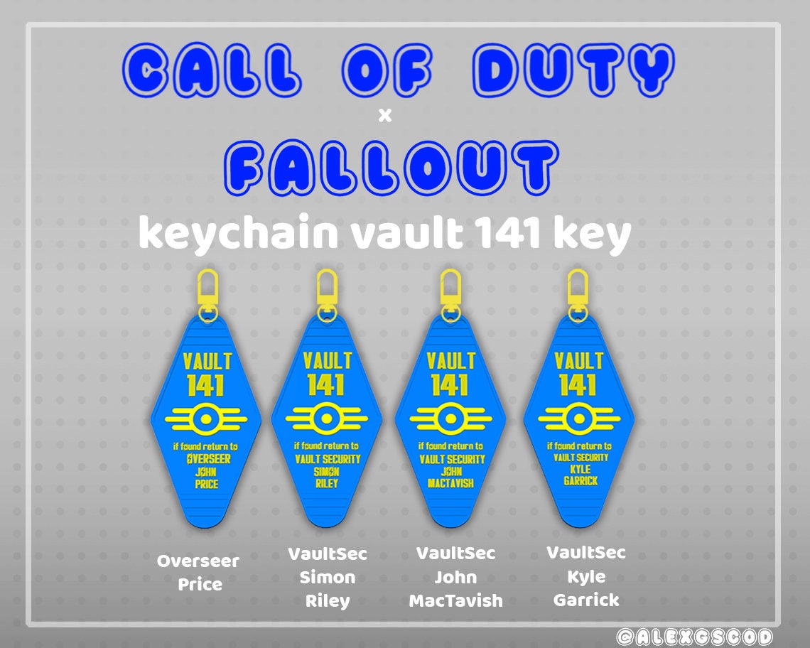 Call of Duty X Fallout Vault Key Keychain 3D Printed With Task Force 141 Operators - Etsy