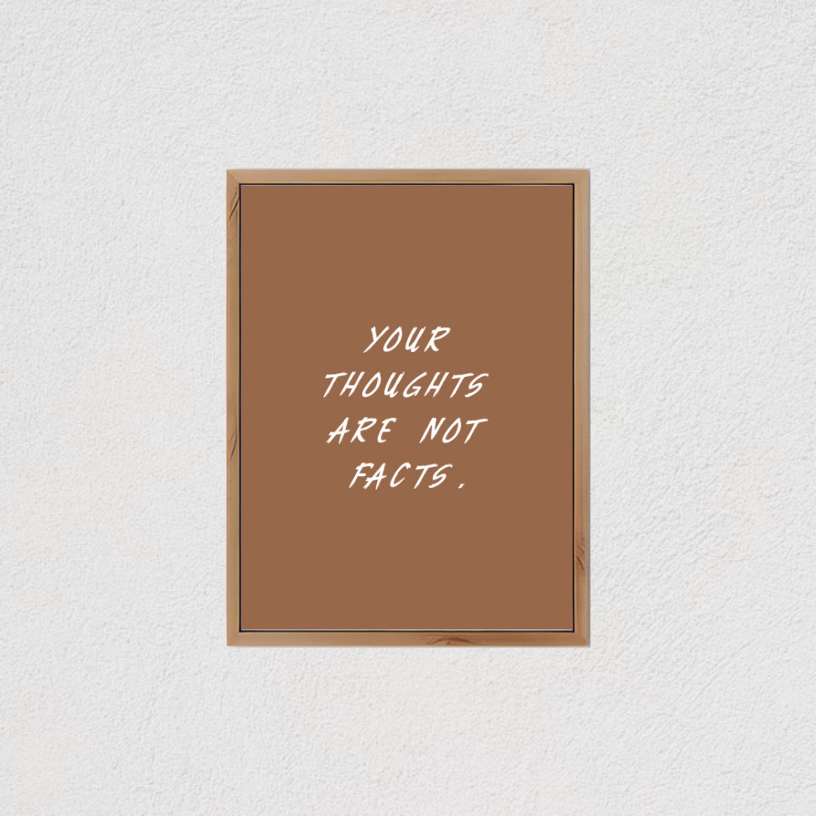 Thoughts Not Facts - Tan | Positive Wall Art, Self Care Wall Art - Etsy