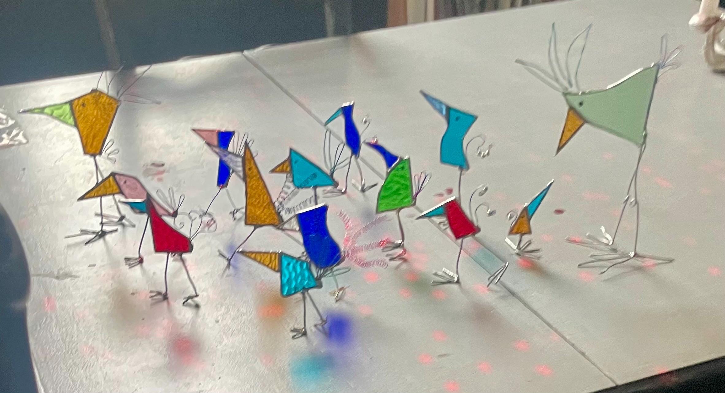 Stained Glass Scrappy Birds - Etsy