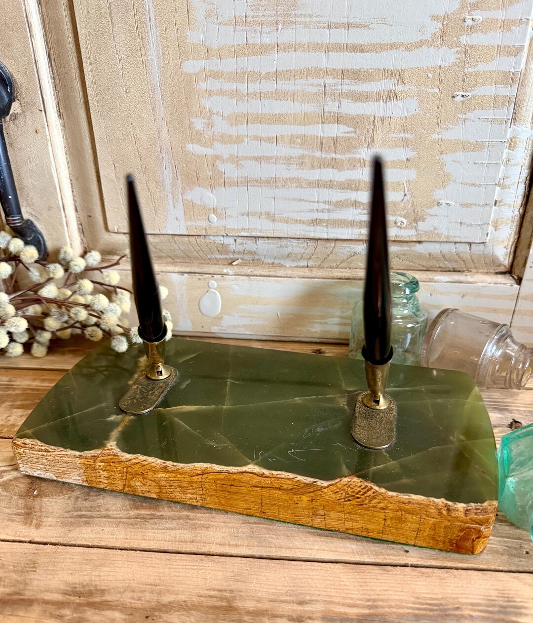 Green Marble Desk Pen Set - Etsy