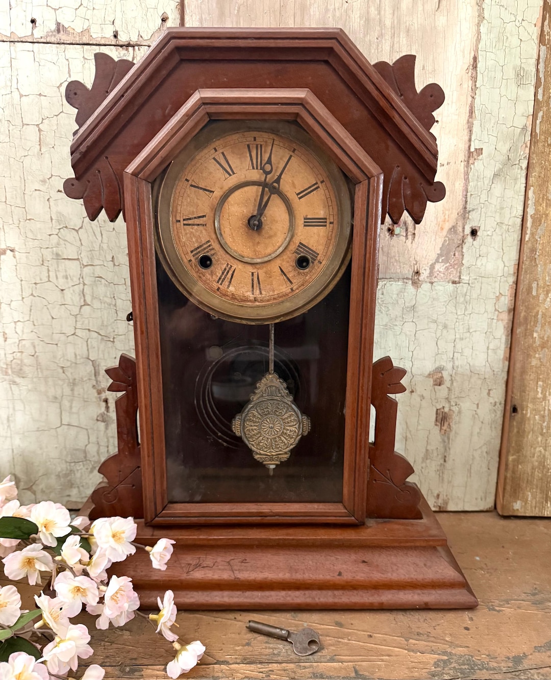 Antique E. Ingraham & Co Shelf Clock - Etsy