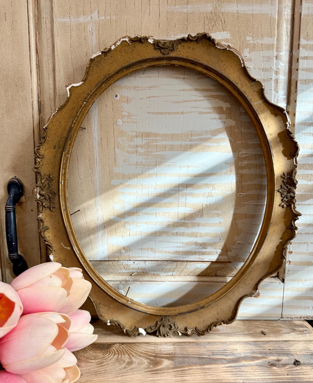 Antique Gold Ornate Oval Frame - Etsy