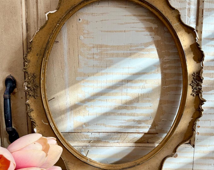 Antique Gold Ornate Oval Frame - Etsy