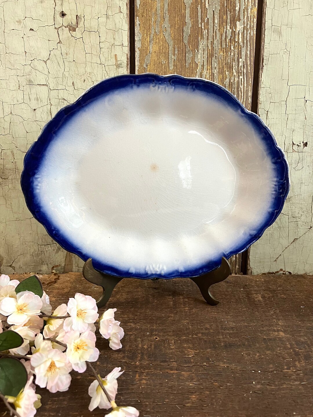 Flow Blue Deep Dish Platter - Etsy