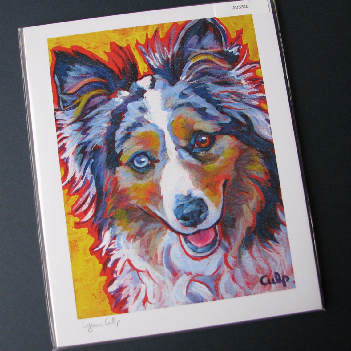 Mini Aussie Dog Blue Merle 8x10 Signed Art Print From Painting - Etsy