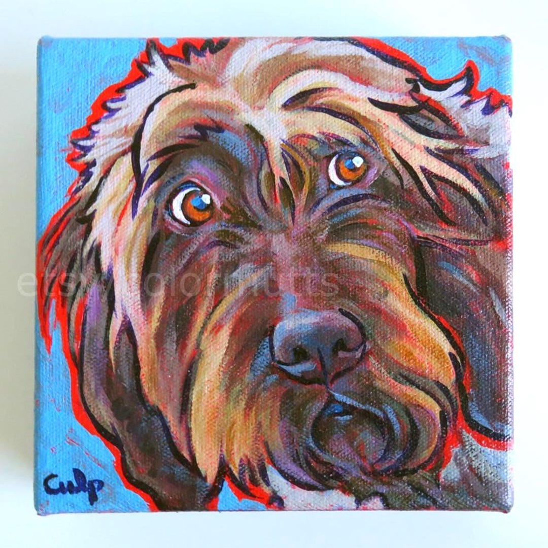 SPINONE Dog Painting Original Art 6x6 / Lynn Culp - Etsy