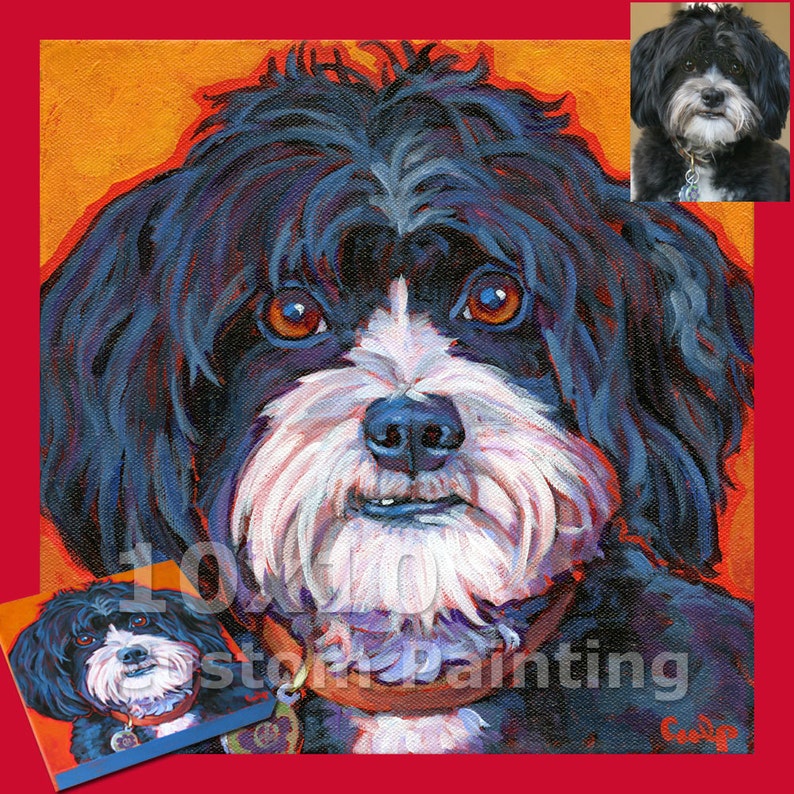 10x10 CUSTOM PAINTING Dog Art Portrait by Lynn Culp - Etsy