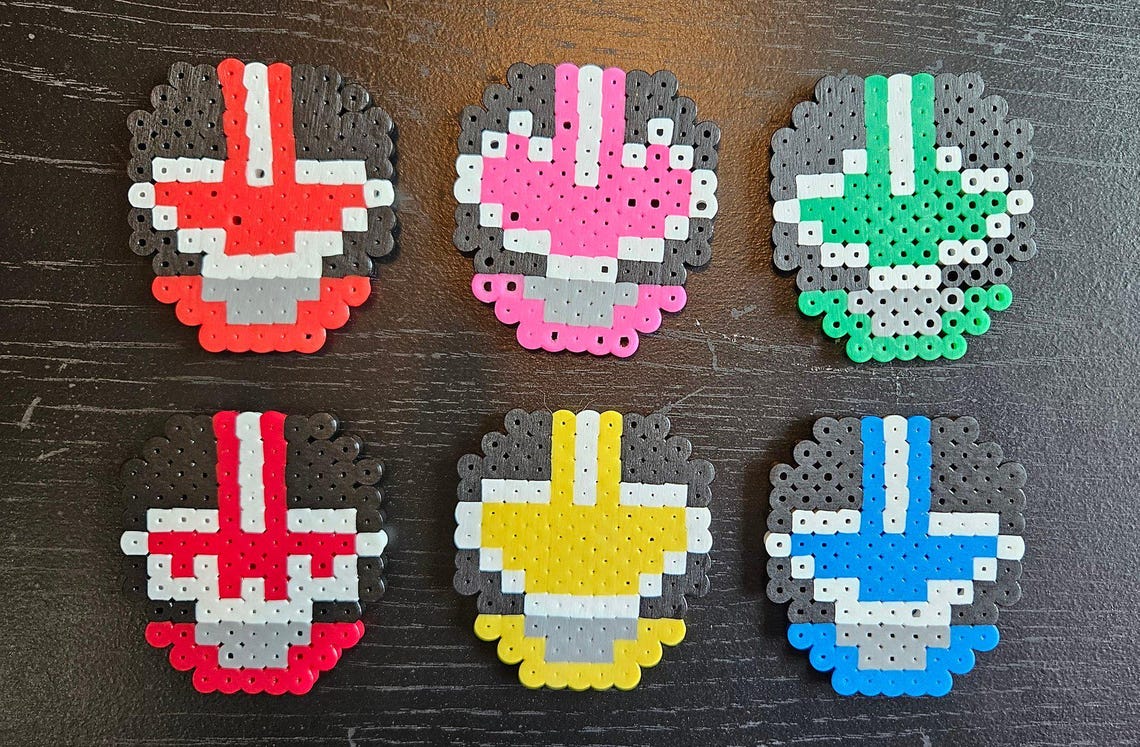 Power Rangers Time Force Helmets | Choose From 1 or All 6 | Perler ...