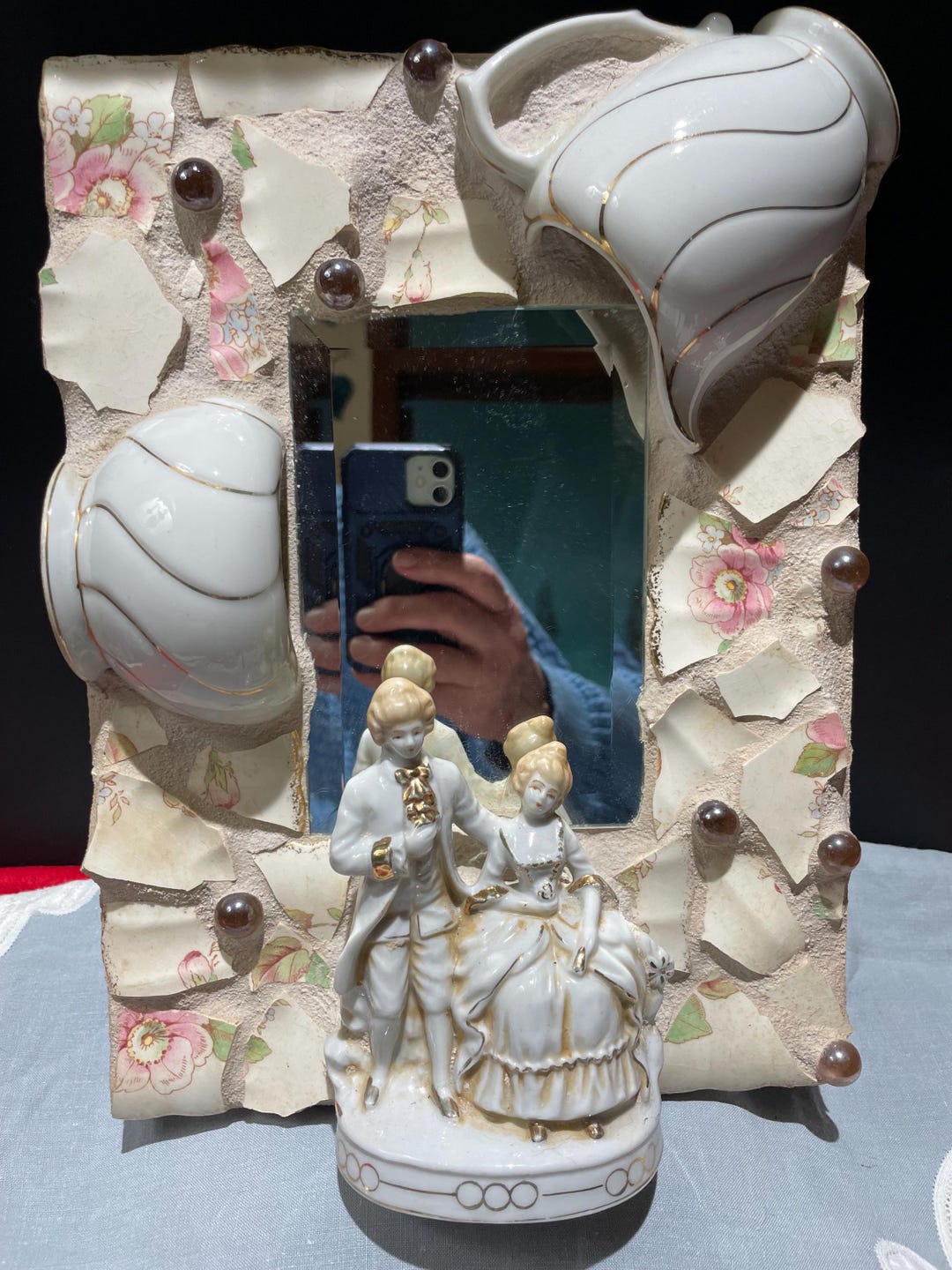 Victorian Style Homemade Mirror With Vintage Porcelain China - Etsy