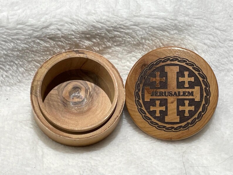 Jerusalem Olive Wood Communion Box - Etsy