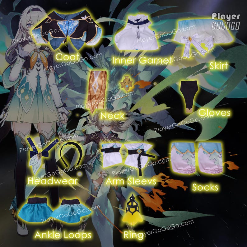 Honkai: Star Rail Firefly Costumes, Firefly Bell, Wig and Shoes for ...
