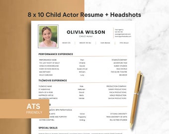 ATS Actors Actress Canva Resume Template Resume for Actors Theater ...