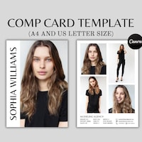 Model Comp Card Template, Modeling Zed Card, Fashion Resume Photo Card ...