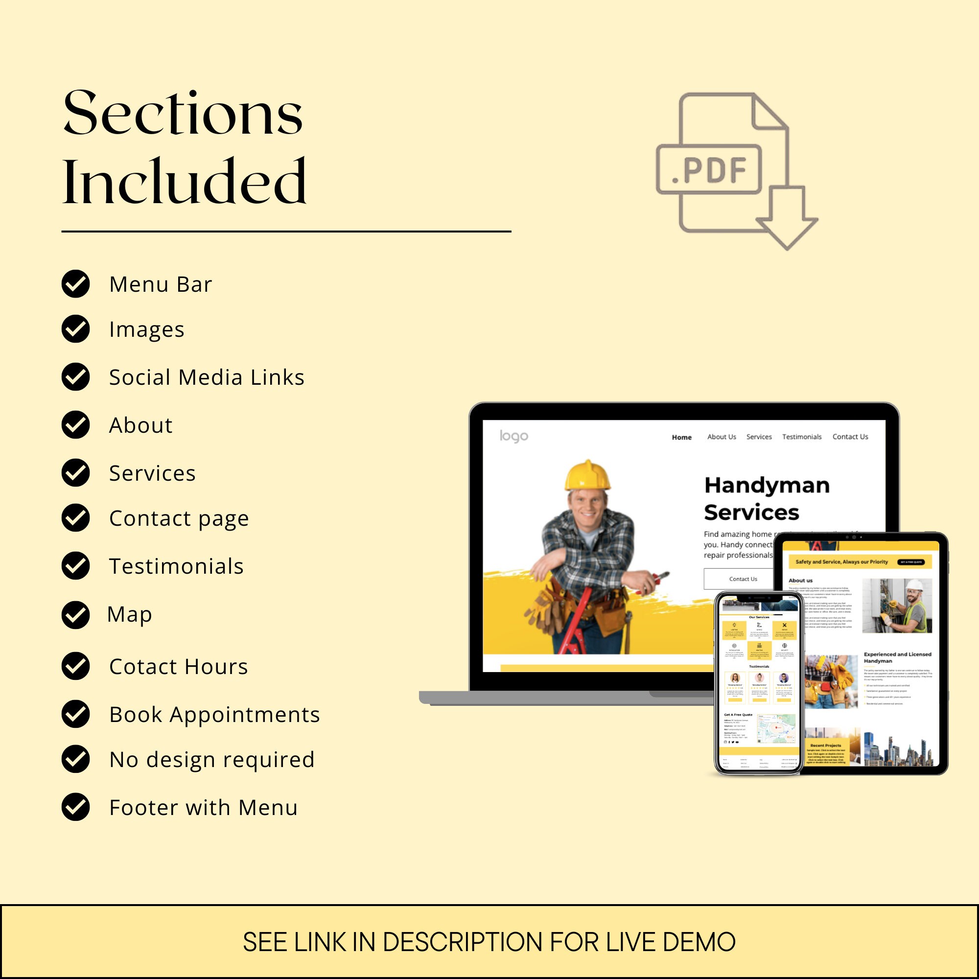 Handyman Service Website Template Maintenance Service Canva Website ...