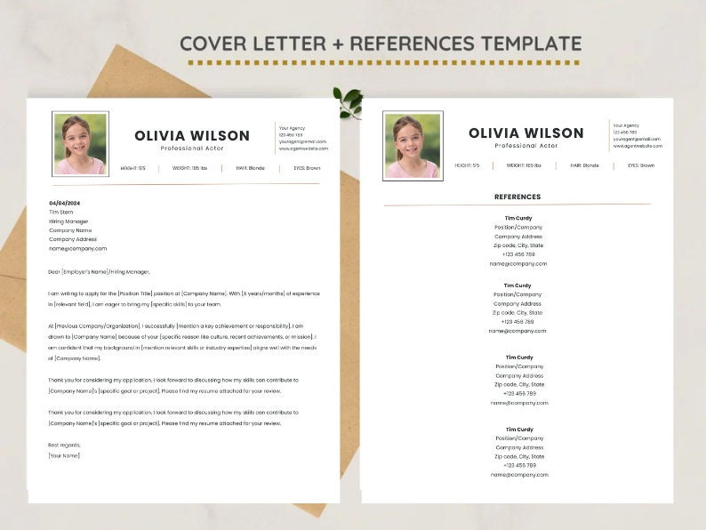 Child Actor Canva Resume Template With Photo Ats Friendly Child Model ...
