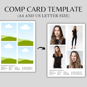 Modeling Comp Card Template, Canva Template, Fashion Model Zed Card ...
