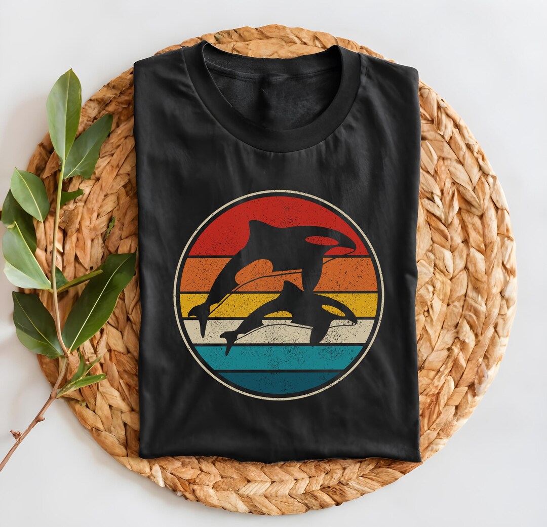 Vintage Orca Shirt Retro Killer Whale Tshirt Ocean Animal Orca Gifts ...