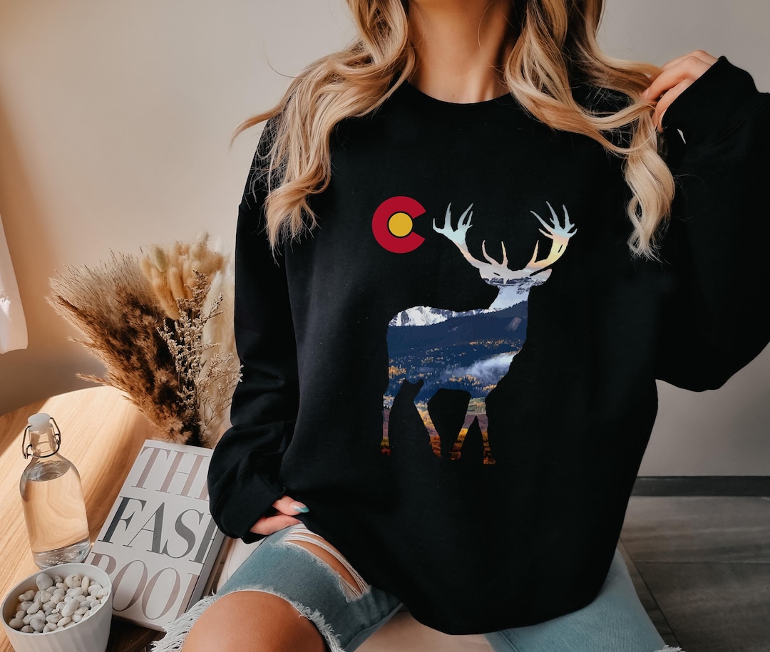 Colorado Elk Sweater Colorado Flag Sweatshirt Rocky Mountains Souvenirs ...
