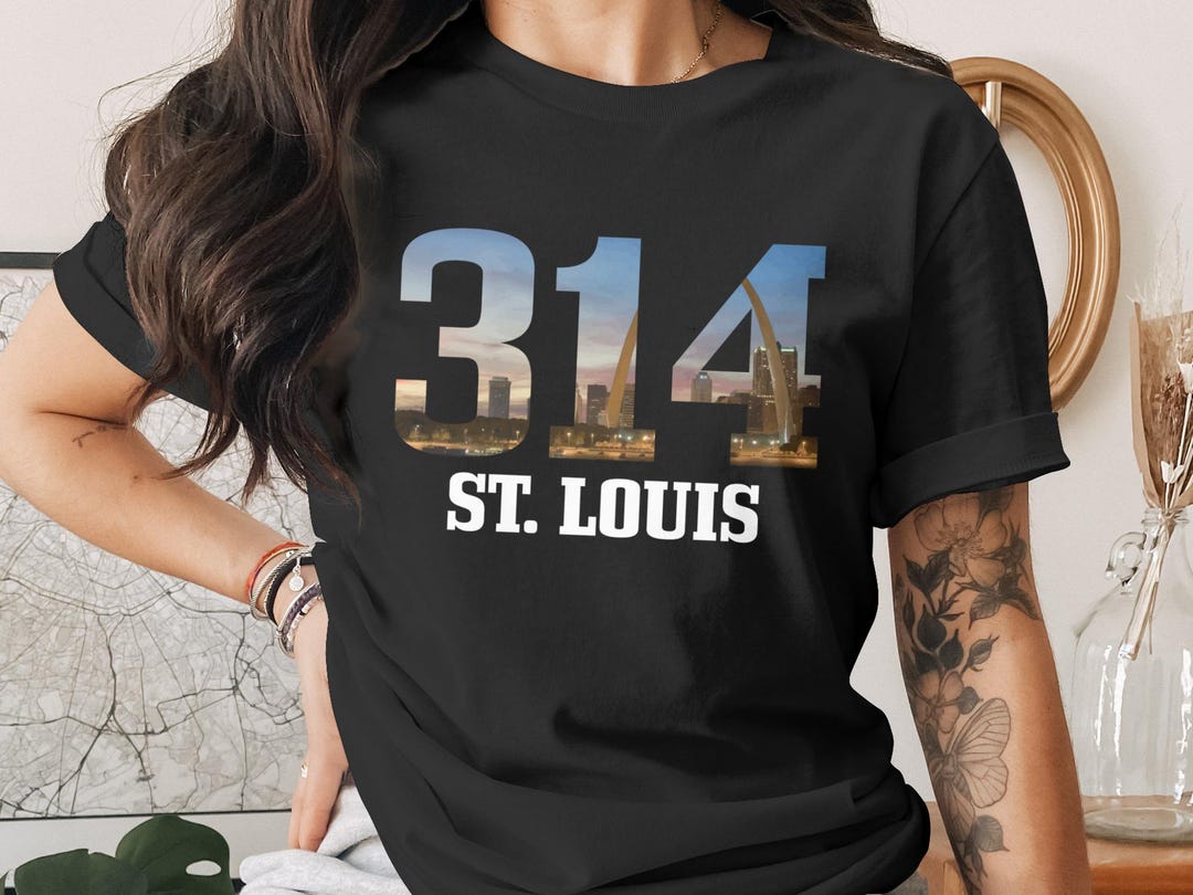 St. Louis 314 Area Code Skyline Cityscape Arch Unisex T-shirt Design - Etsy