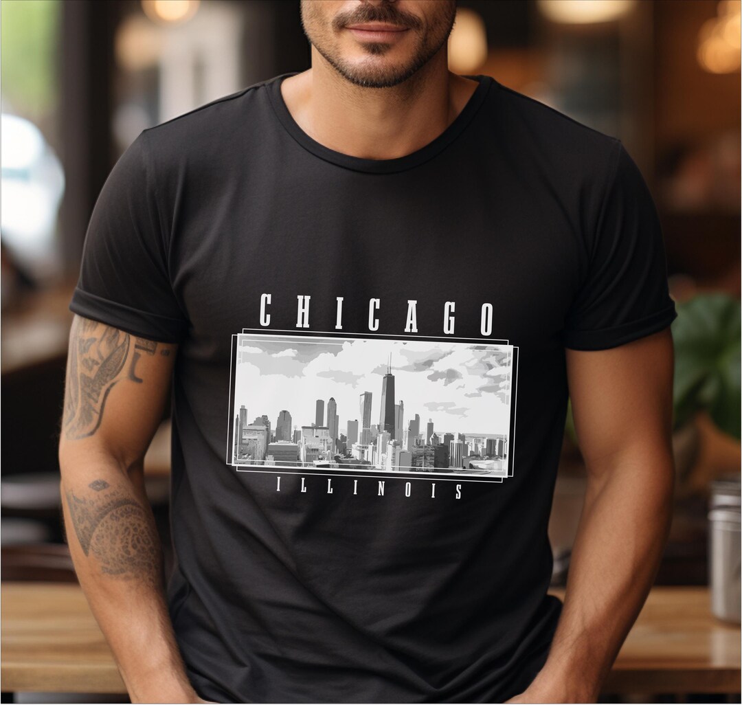 Chicago Skyline Shirt Vintage Chicago Illinois Tshirt Chicago Pride ...