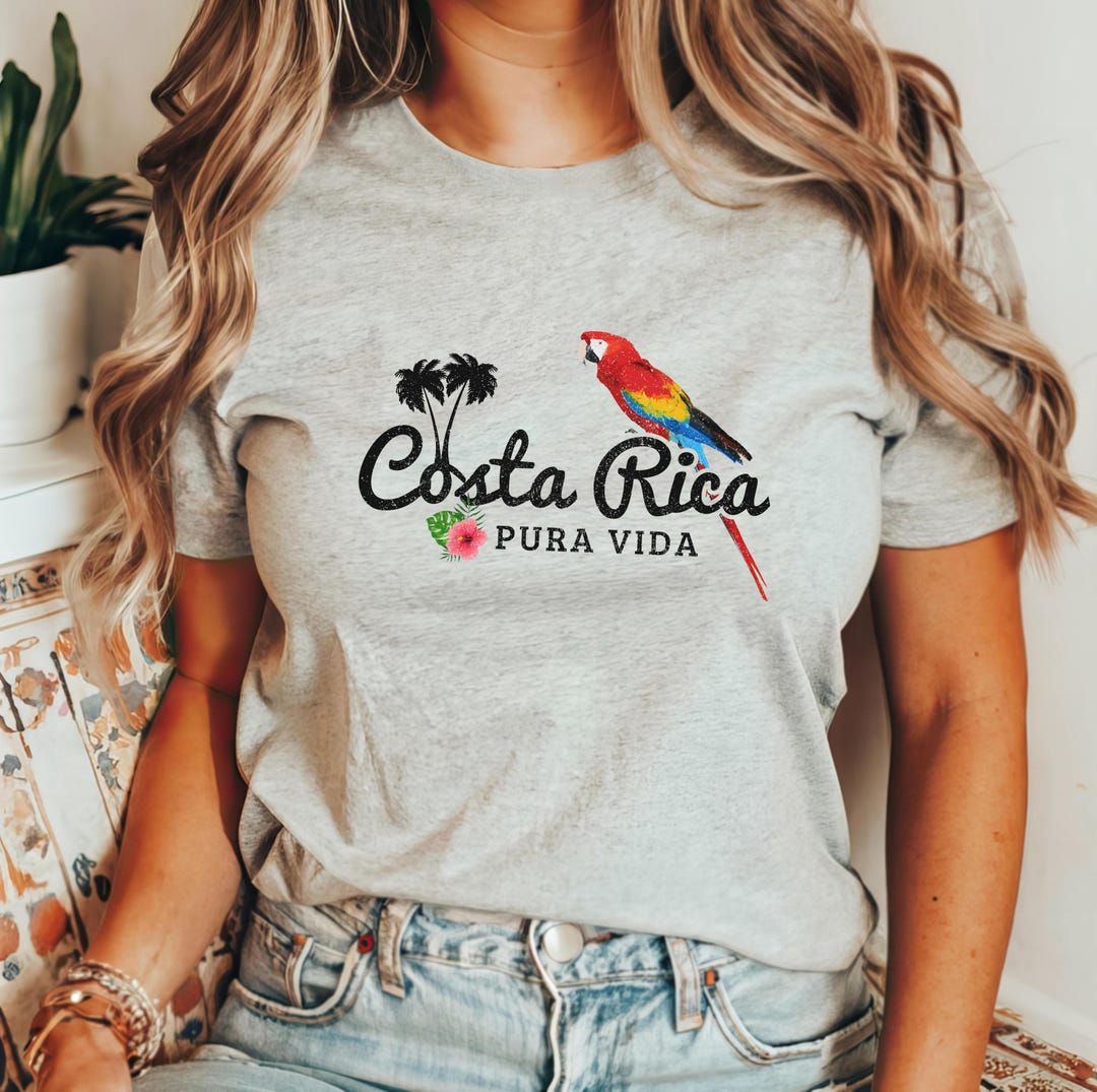 Costa Rica Shirt Macaw Parrot Pura Vida Tshirt Vintage Tropical Pride ...