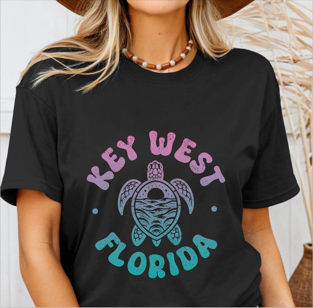 Key West Florida Shirt Sea Turtle Tshirt Key West Gifts Retro Groovy ...