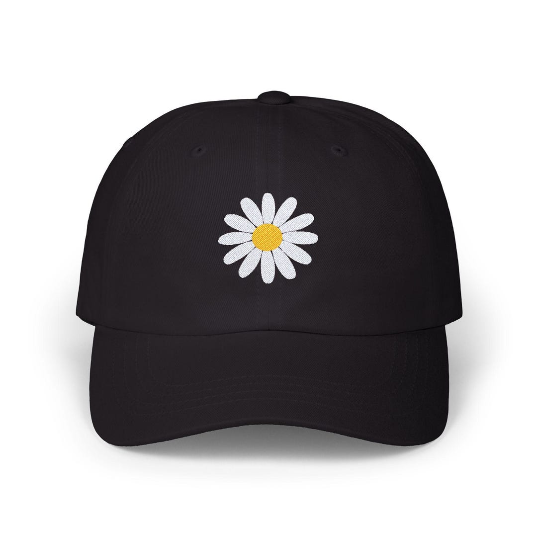 Embroidered Daisy Flower Baseball Cap Daisy Embroidery Baseball Hat ...