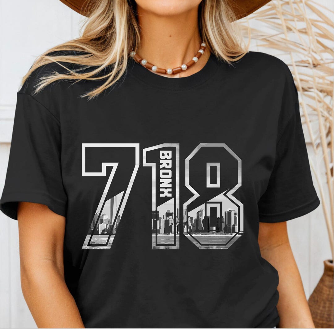 Bronx 718 Shirt NYC Area Code Bronx Tshirt New York City Skyline Bronx ...