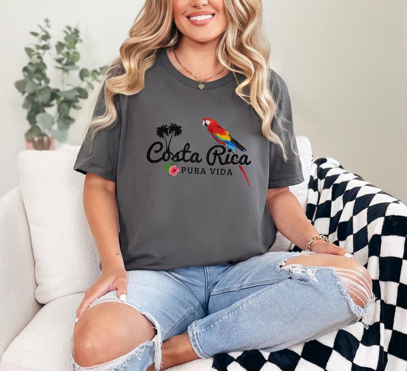 Costa Rica Shirt Macaw Parrot Pura Vida Tshirt Vintage Tropical Pride ...
