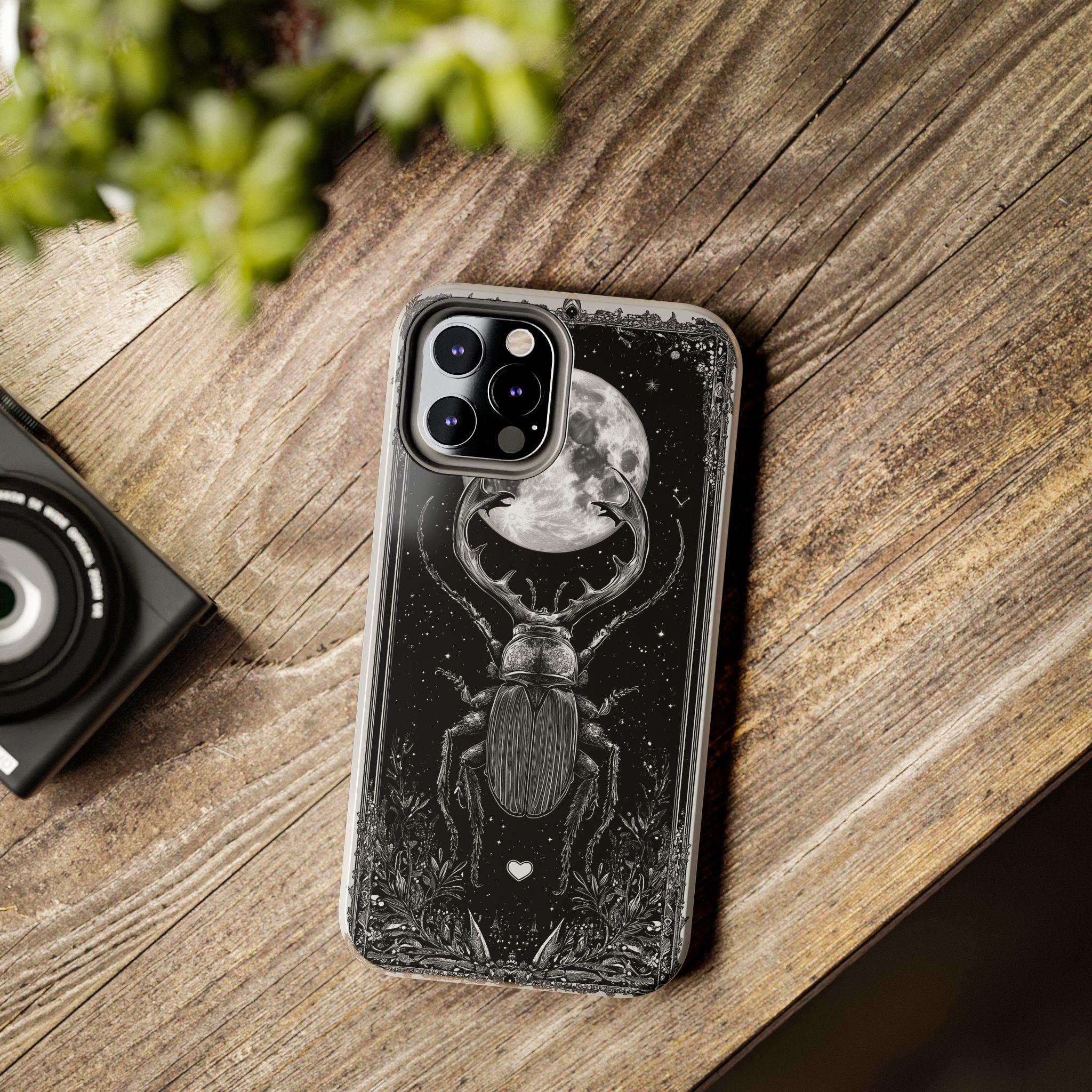 Stag Beetle Phone Case Full Moon Celestial Artdeco Gothic Occult Witchy ...