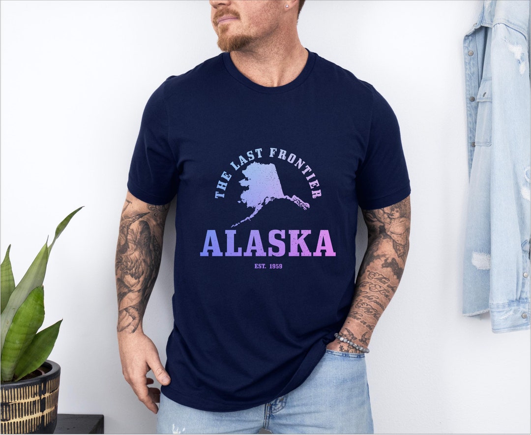 Alaska Shirt the Last Frontier State Map Tshirt Alaska Gifts Alaska ...