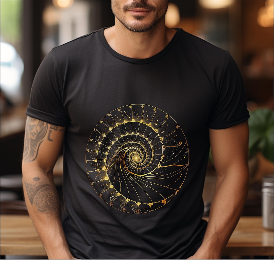 Fibonacci Spiral Shirt Golden Ratio Sacred Geometry Tshirt Trippy ...