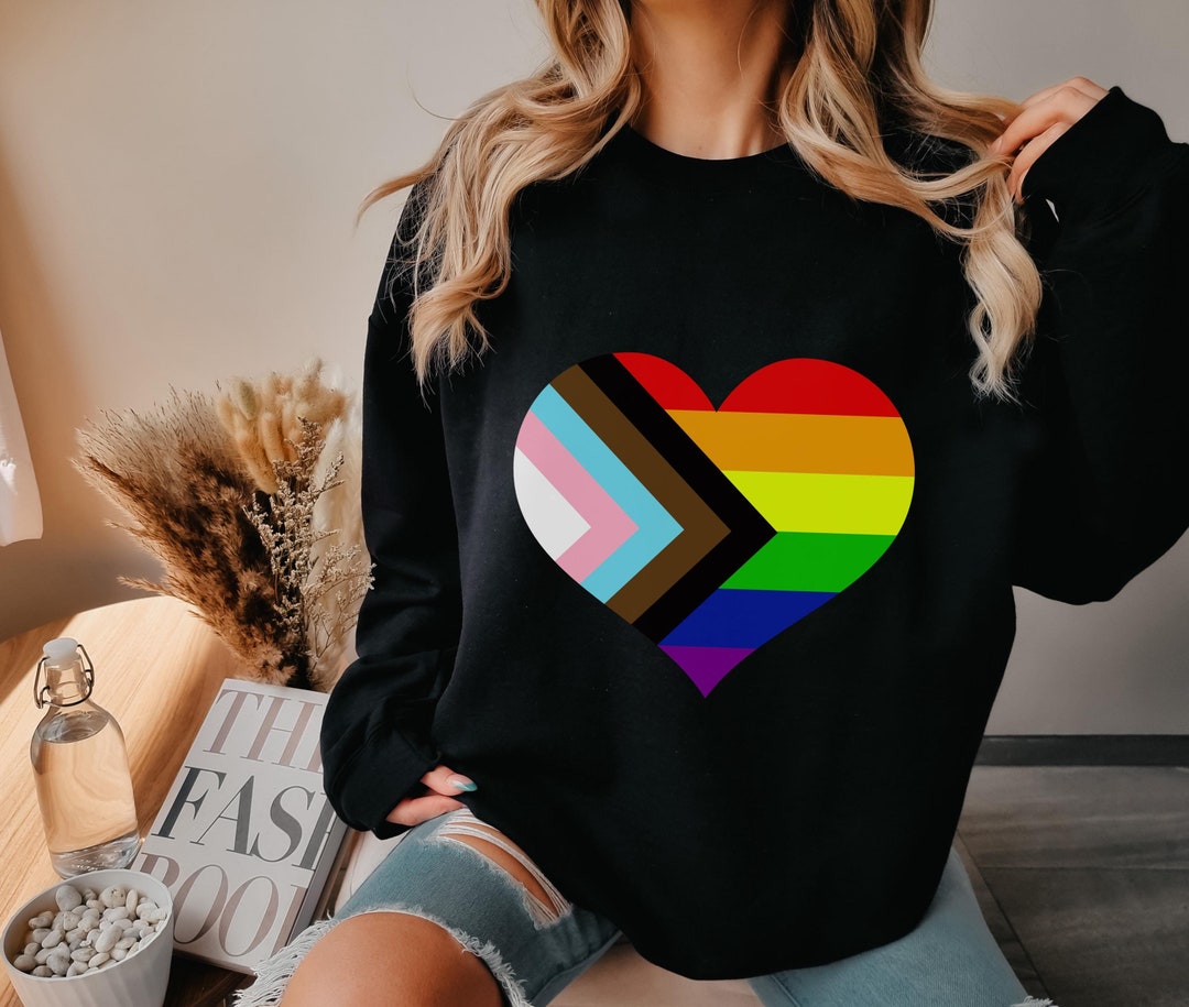 Progressive Pride Flag Sweater LGBTQ Progress Flag Sweatshirt Pride ...