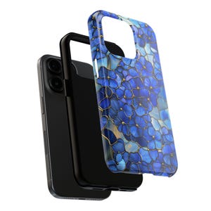 Blue Hydrangea Stained Glass Phone Case Wildflower Floral Artful ...